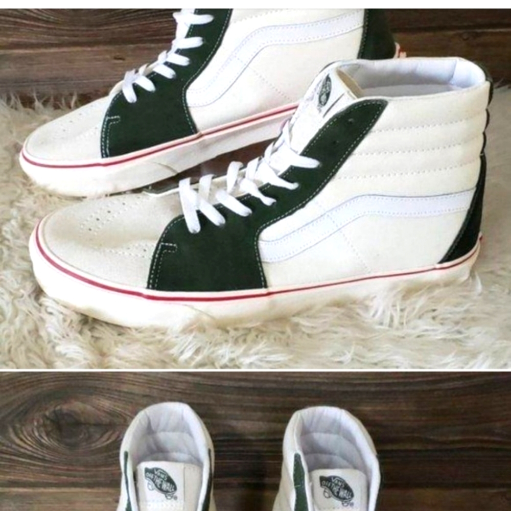 New Vans Sk8 Hi Retro Sport White Green High Tops Sho… - Gem